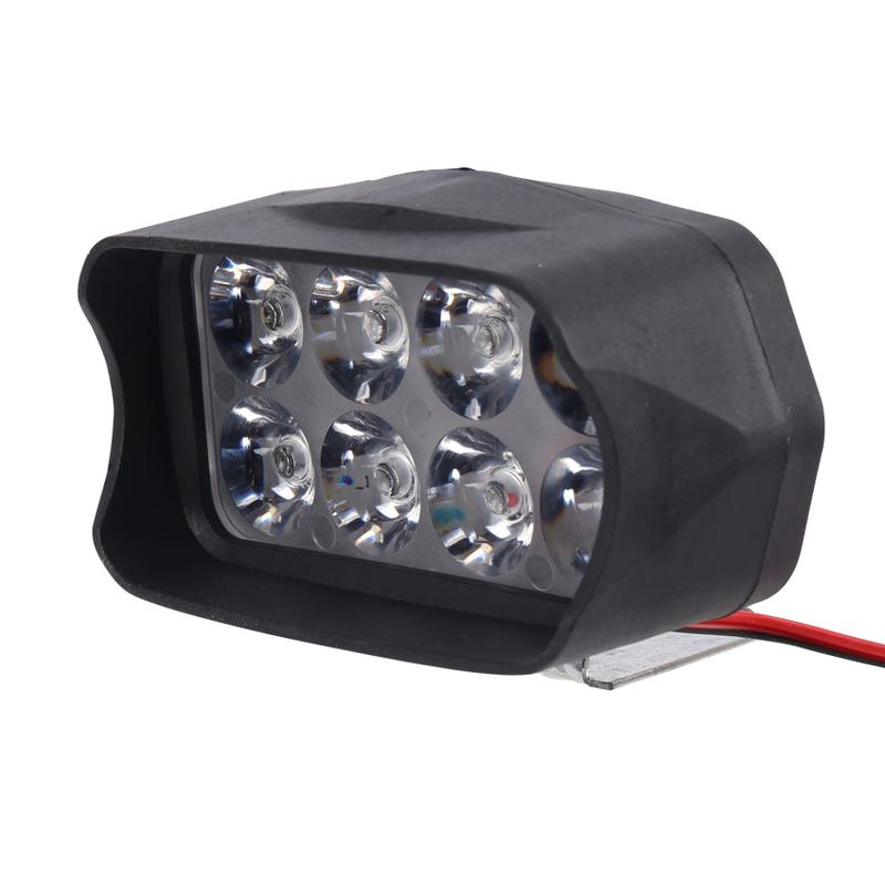 1Pc Motorcycle Car Super Bright 8 LED Light Headlight Spotlights ...