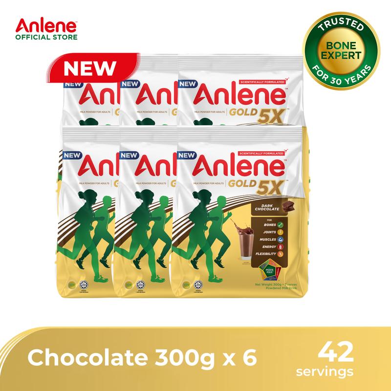 Anlene Gold Adult 5X Milk Powder Chocolate 300G x6 - TikTok Shop ...