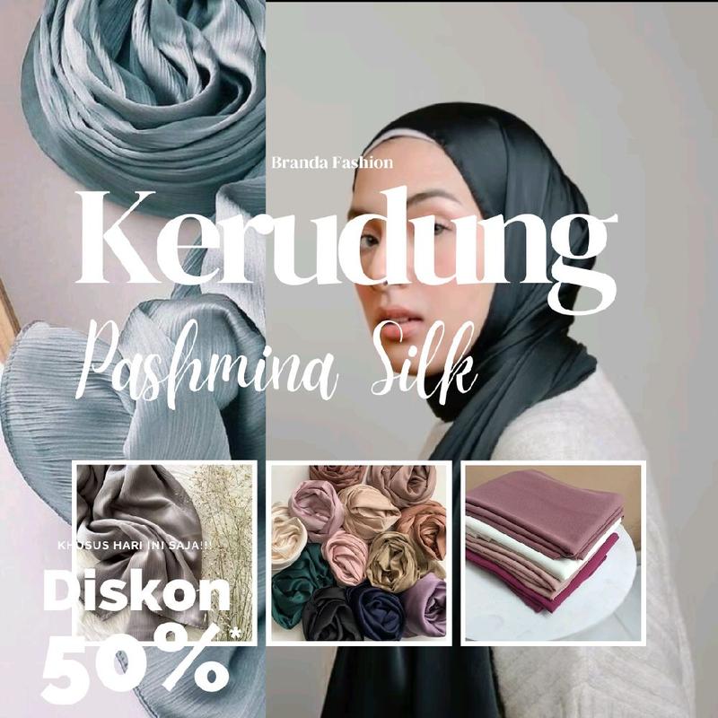 Pashmina Shimmer muslim / Pashmina Shimmer Silk Hijab Muslim - Shop ...