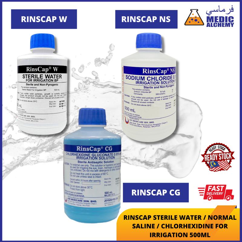 RINSCAP W STERILE WATER / NS SODIUM CHLORIDE 0.9% / RINSCAP CG ...