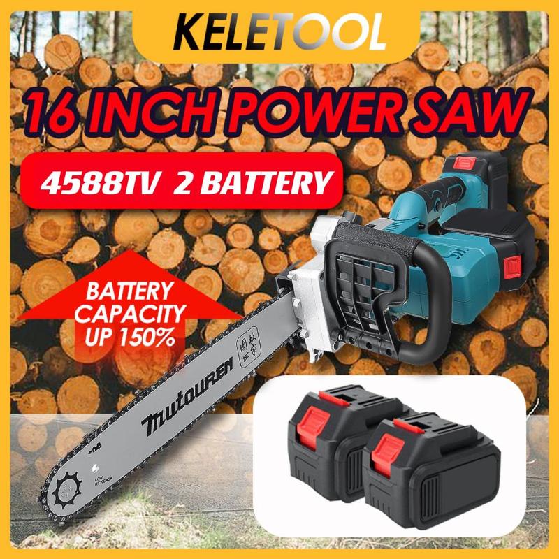 12 16 inch Cordless chainsaw with battery Heavy Duty Mesin potong ...