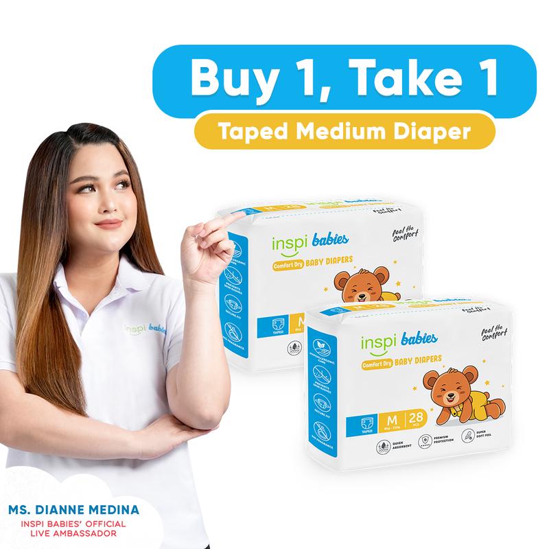 Inspi Babies Comfort Dry Diaper for Baby Taped Medium Diaper - TikTok ...
