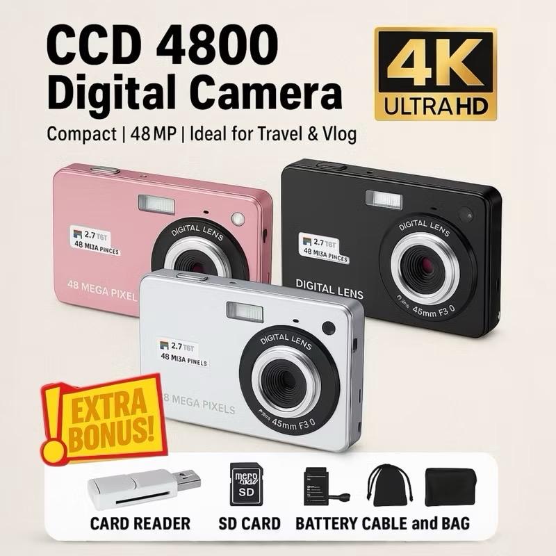Kamera Digital CCD 4800 Megapiksel 4K UltraHD dengan Perisopel - TikTok Shop Malaysia