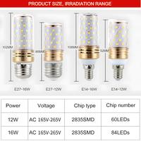 Promo 12W 16W E27 E14 3 WARNA LAMPU BOLA LAMPU HIAS LED BULB PUTIH LAMPU JAGUNG - 12W-E27-3COLOR ...