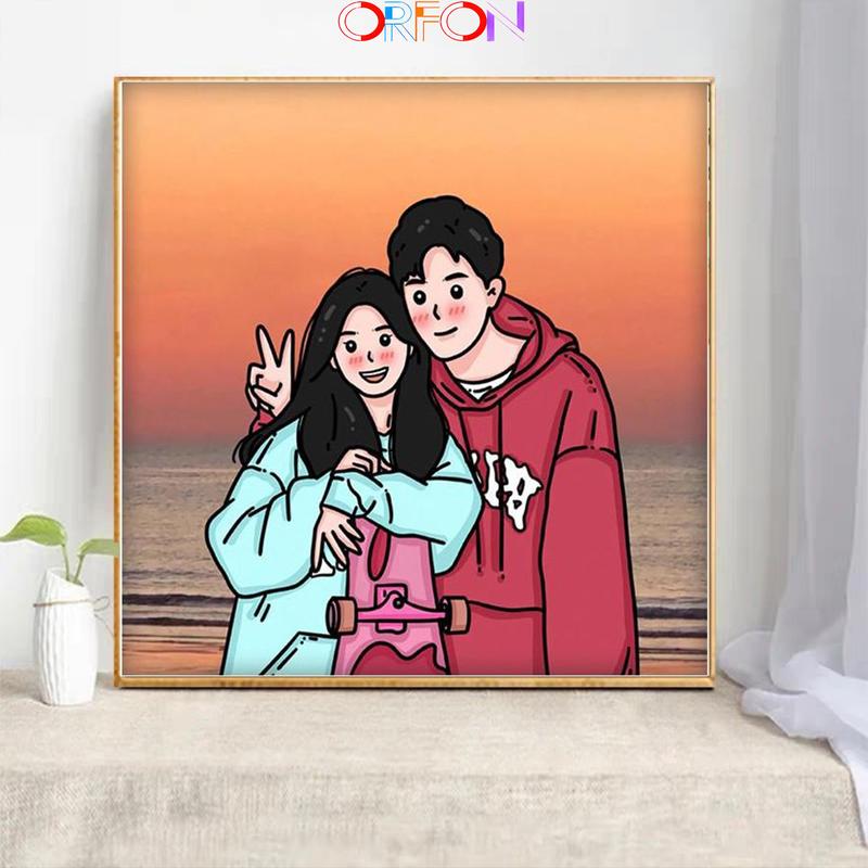 Lukisan Digital, 20X20cm, Dengan Bingkai, Watak Kartun, Lukisan ...