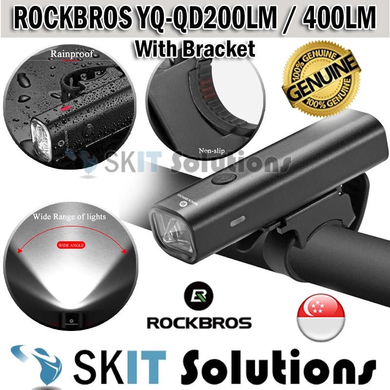 ROCKBROS Bike Head LED Light with Bracket YQ-QD200LM 200 Lumen 1800mAh ...