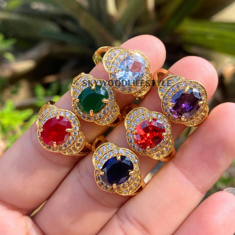 Cincin Emas Suasa Batu Zirconia Bujur Gold Plated Zirconia Oval ...