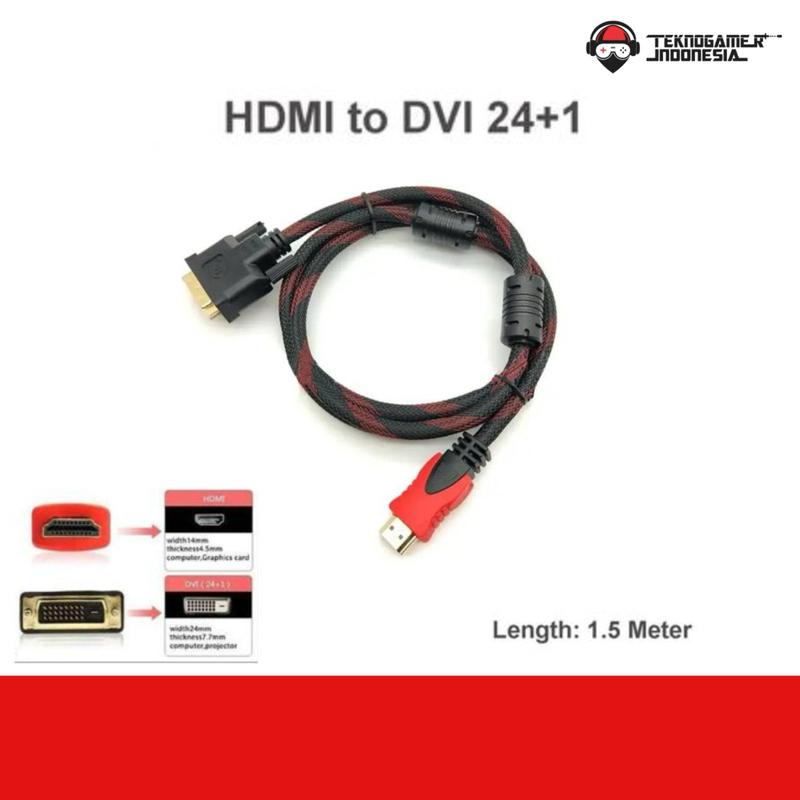 TEKNOGAMER Indonesia Kabel DVI 24+1 ke HDMI 1.5 Meter Jaring - Shop ...