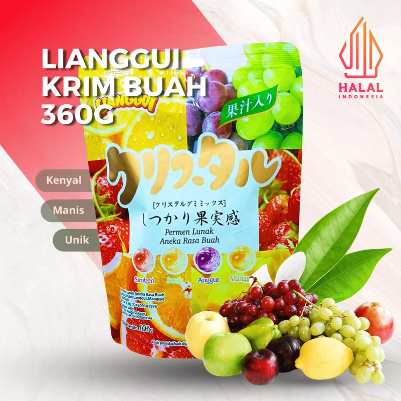 LIANGGUI PERMEN LUNAK KRIM ANEKA RASA BUAH 360 GRAM - Shop | Tokopedia