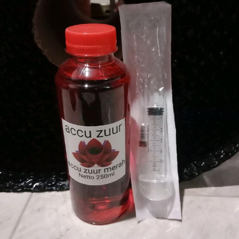 Accu Zuur Merah 250ml untuk Aki Drop lemah dan Soak tidak bisa stater ...