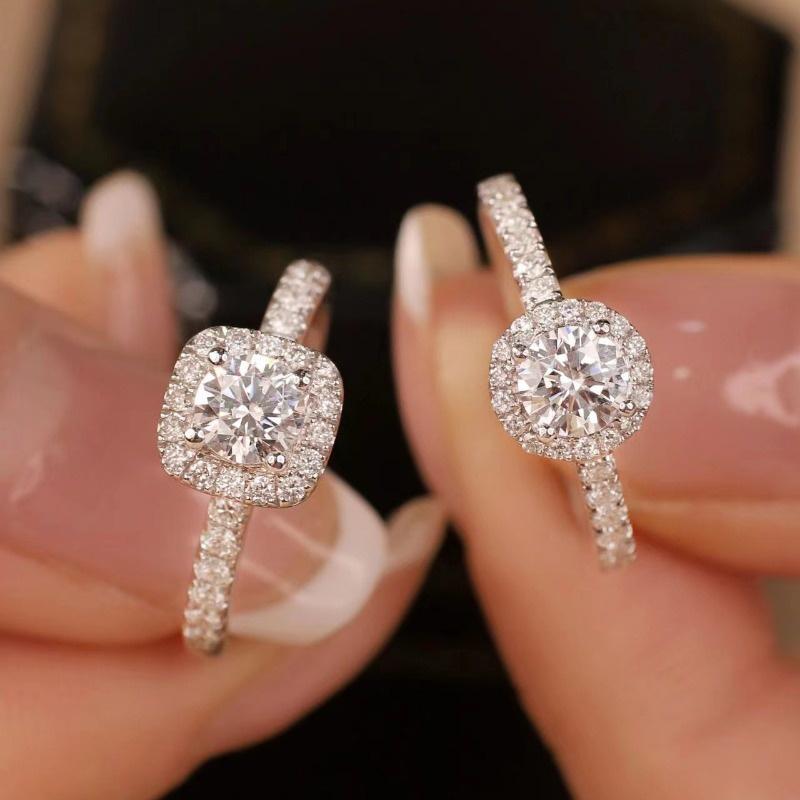 Classic round Square Ring Proposal Ring wedding ring Accessories ...
