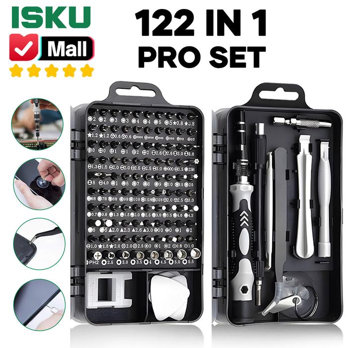 Jual ISKU Precision Screwdriver Set 122 in 1 Magnetic CRV Premium Ujung ...