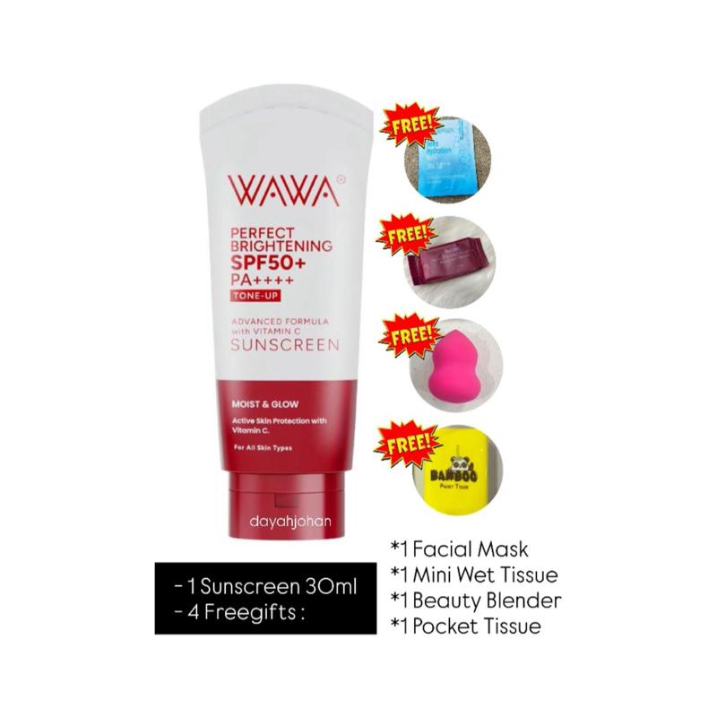 WAWA SUNSCREEN NEW PACKAGING 30ML (+4Freegifts) : Facial Mask, - TikTok ...