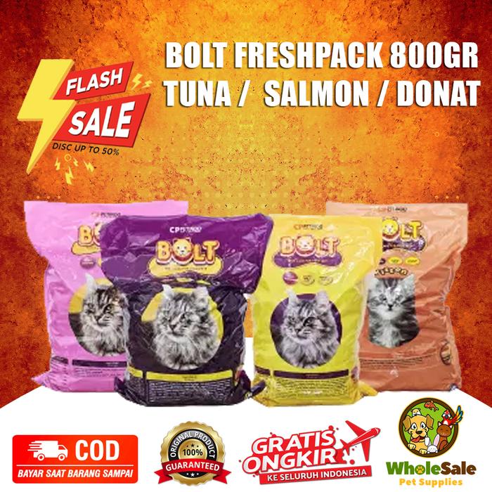 Jual Bolt Cat freshpack 800 gr Makanan Kucing Rasa Tuna Salmon Donat ...