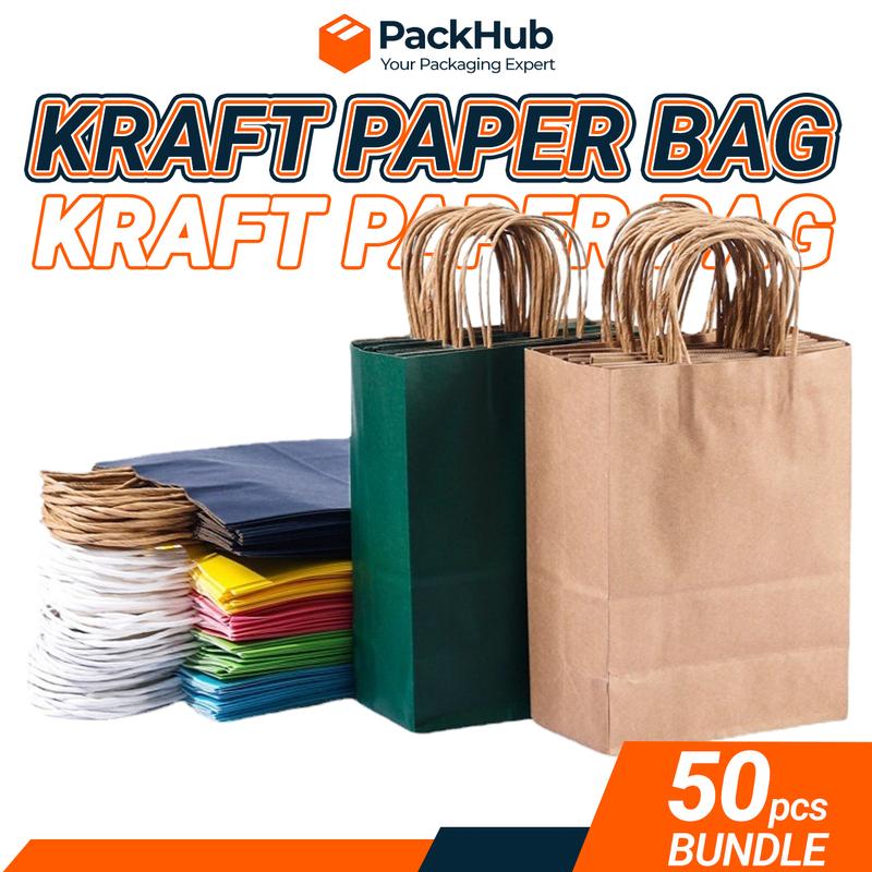 50PCS Bundle Beg Kertas Paper Bag Doorgift Bag Goodies Bag Paper ...