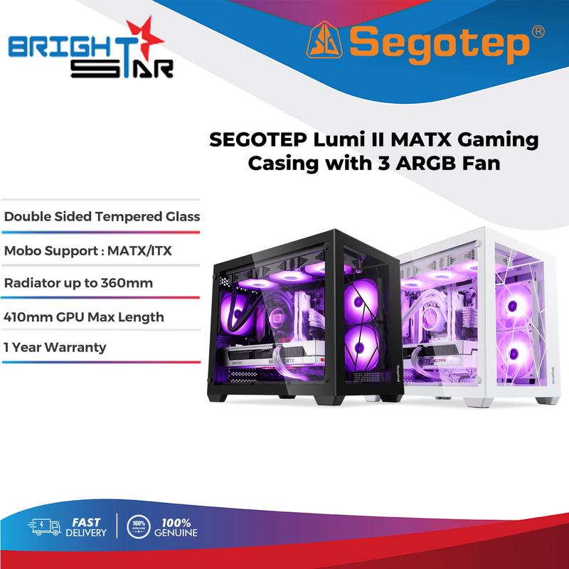 SEGOTEP Lumi II MATX Gaming Casing 3 ARGB Fan - Black/White - TikTok ...