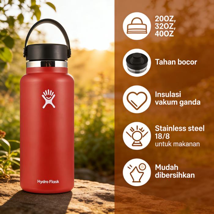 Promo Botol Minum Outdoor 20/32/40oz Tahan Bocor & Es Awet 24 Jam untuk ...