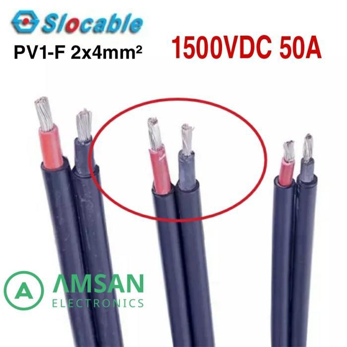 Jual Kabel Panel Surya PV1-F 2X 4mm 2X4MM SLOCABLE Twin Core PLTS PV ...