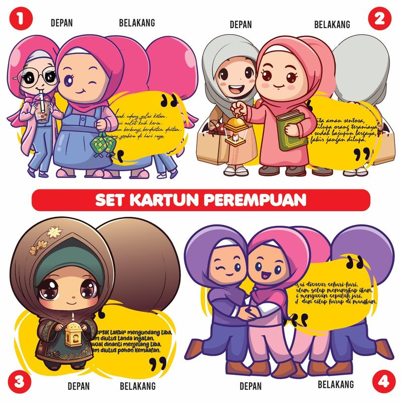 SAMPUL RAYA CUTE 'CUT TO SHAPE' KARAKTER PEREMPUAN - TikTok Shop Malaysia