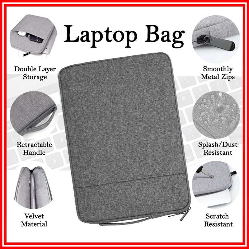 Laptop Bag Sleeve Double Layer Zips Notebook Pouch Velvet Double ...
