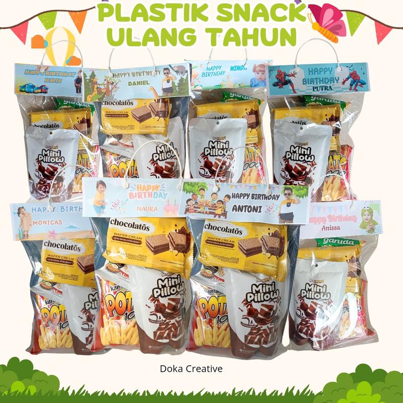 Plastik snack ulang tahun custom foto dan nama - Shop | Tokopedia