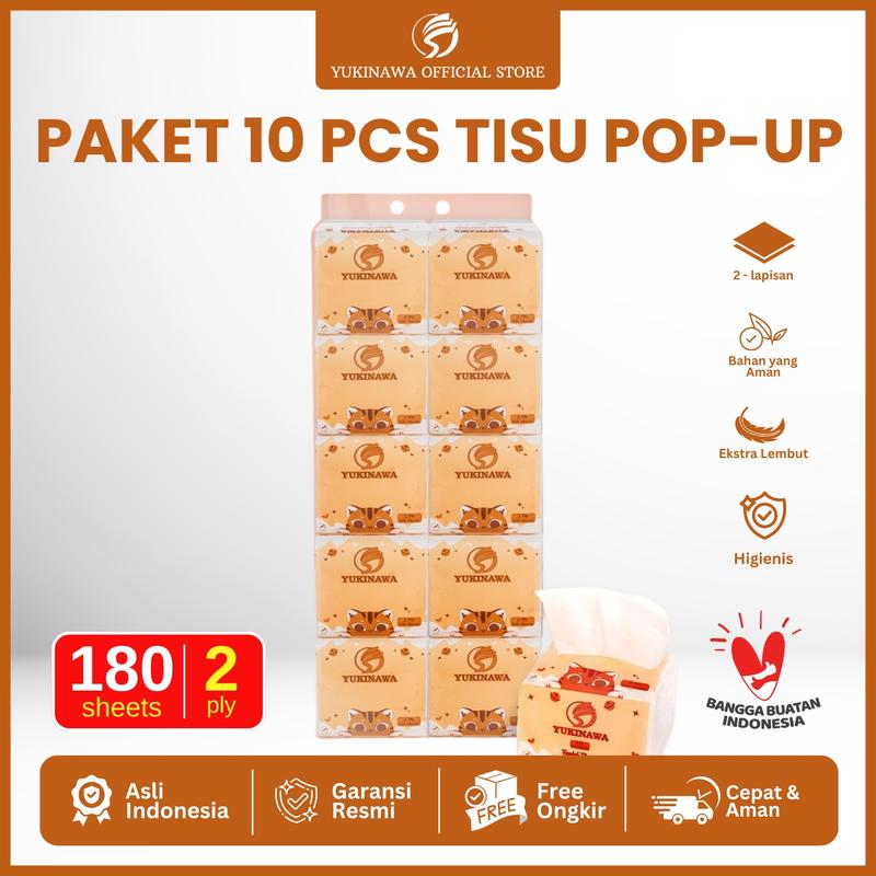 Yukinawa Tisu Pop Up 180 Lembar x 10 Pcs - Tissue Serbaguna Berkualitas ...