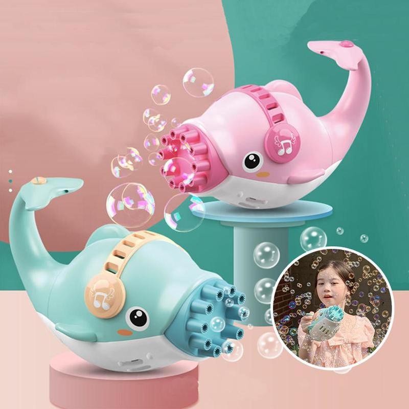 MetaSquare Children 10 Hole Dolphin Bubble Machine Outdoor Toys Kids ...
