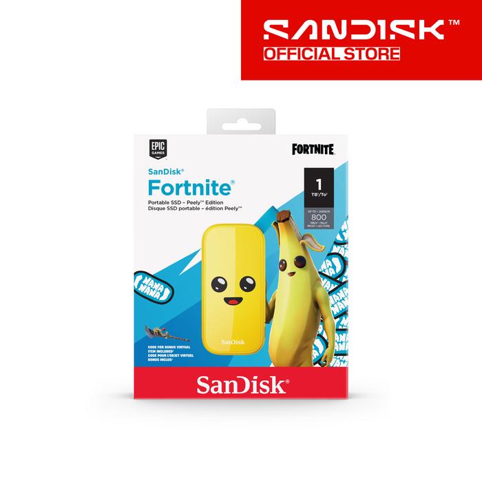 Promo SANDISK Portable SSD E30 1TB / 2TB Fortnite Peely Edition USB 3.2 ...