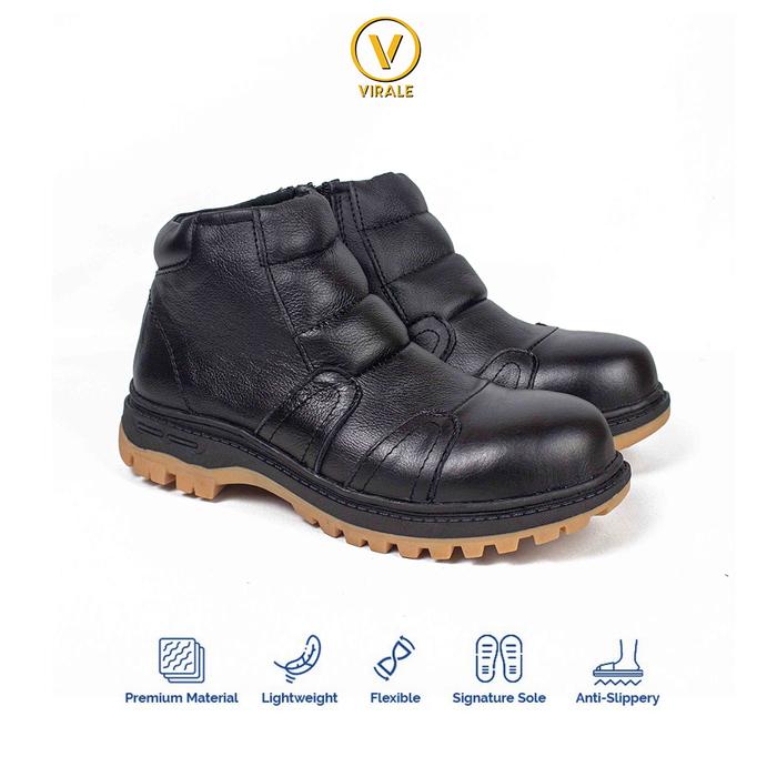 Promo Sepatu Boot Safety Kulit Asli Pria Bikers Tiktok Shop STG-SFT ...