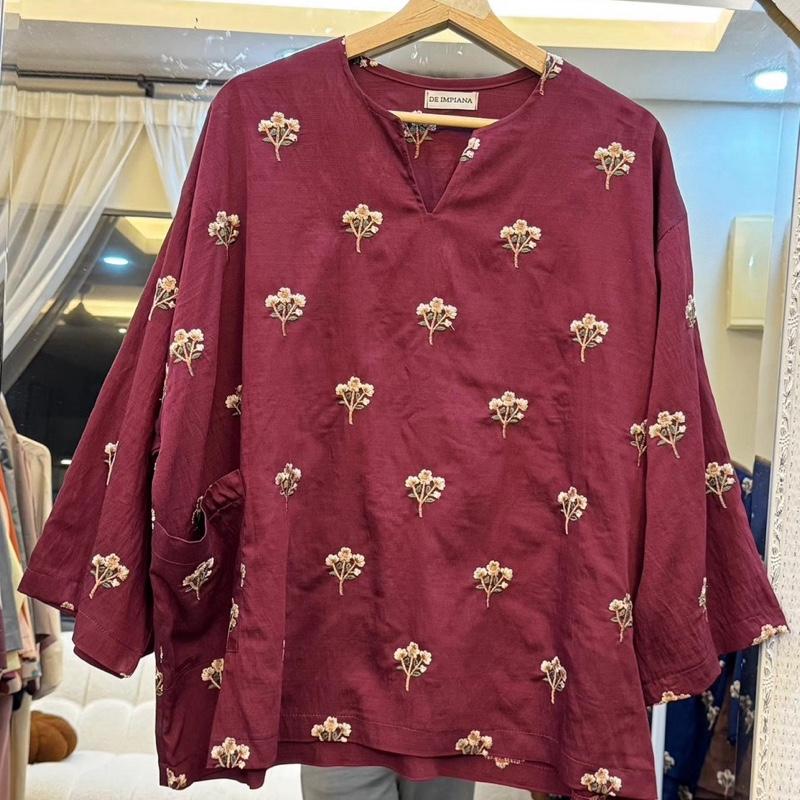 BLOUSE SULAM COTTON LUX BY DE IMPIANA - TikTok Shop Malaysia