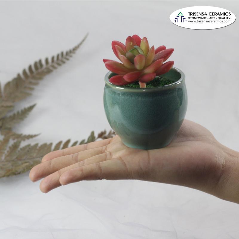 TRISENSA CERAMICS - POT MINI BULAT - Shop | Tokopedia