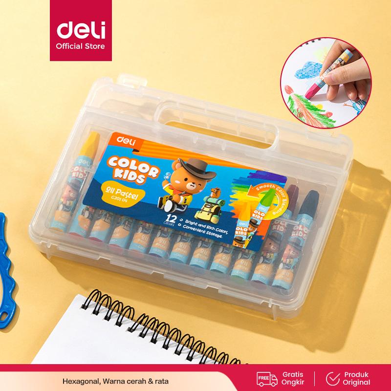 Deli Oil Pastel Crayon 12/24/36 Warna cerah sempurna tidak beracun ...