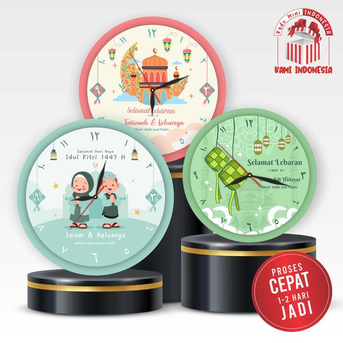 Promo JAM MEJA CUSTOM PARCEL LEBARAN RAMADHAN KADO DESAIN KETUPAT ...