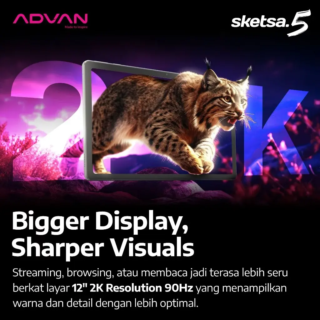 Advan TAB SKETSA 5 Helio G99 8GB 128GB 12 Inch 2K IPS 90Hz 8000mAh SIM ...