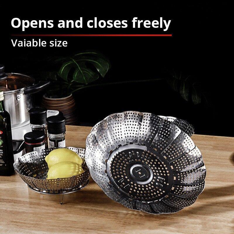 Multifunctional Stainless Steel Steamer Plate Magic Retractable ...