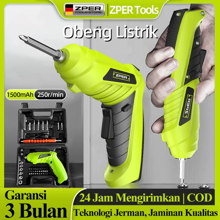 Promo ZPER Mini 4.2V Obeng Listrik Cordless Elektrik Set Komplit Mesin ...
