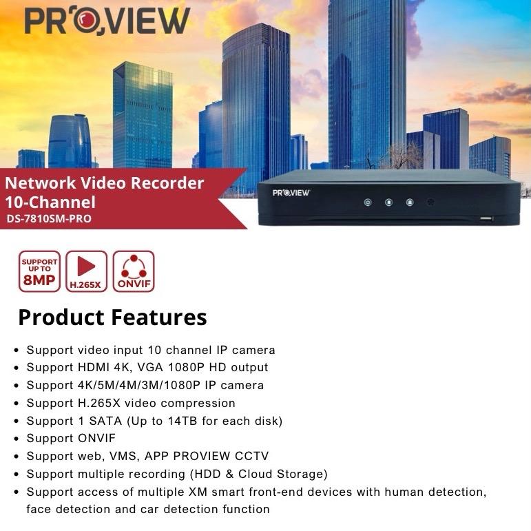 NVR PROVIEW 1O CH DS-7810SM-PRO HDMI 4K 8MP ONVIF - Shop | Tokopedia