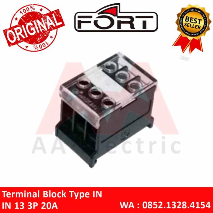 Jual Terminal Block IN-13 / IN13 3 Pole 20A Fort - Jakarta Pusat - AA ...