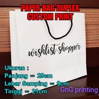 Jual 100pcs - Paper Bag Duplex Custom Print 29x9x21 Shopping Bag ...