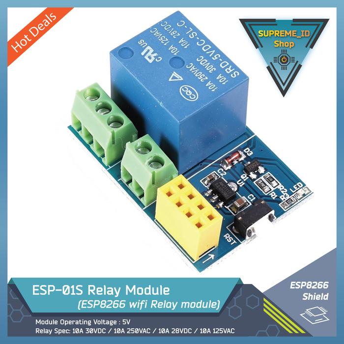 Jual ESP8266 ESP-01S wifi Relay Switch Shield Module | Arduino IoT ...