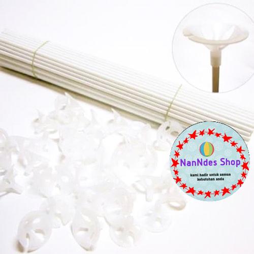 Stick Balon Warna Putih & Cup - Gagang Tangkai Balon - Pegangan Balon ...