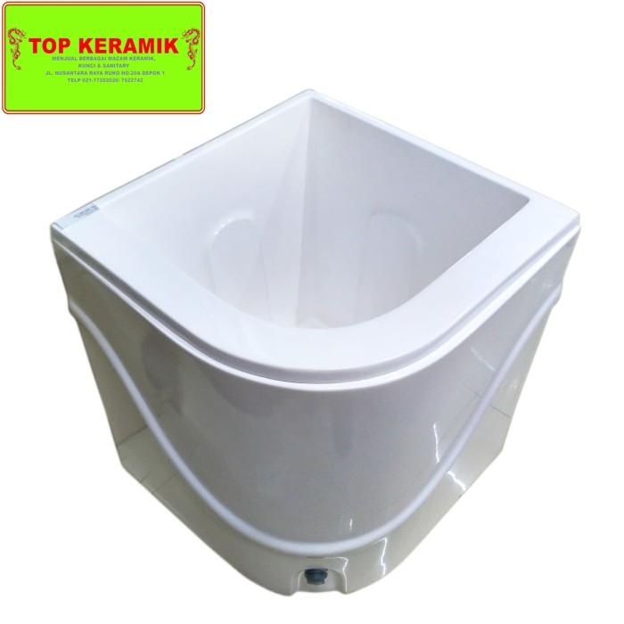Bak Air Marble 55 / Bak Sudut Kamar Mandi Ivory & Putih - Shop | Tokopedia