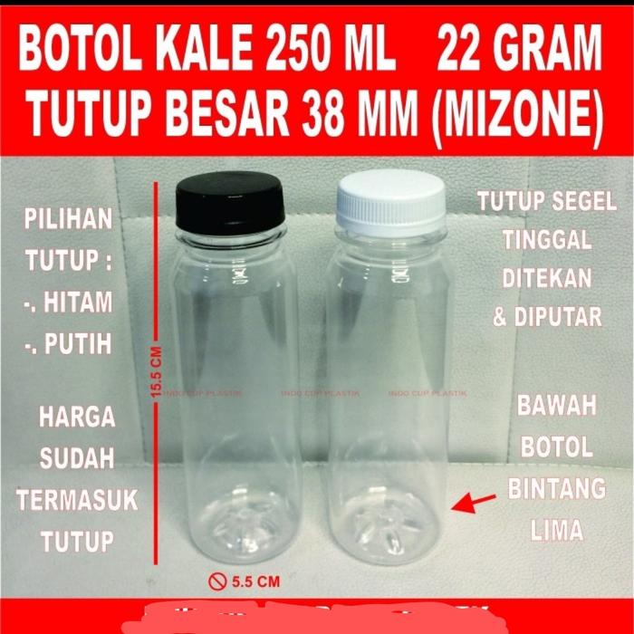 Jual Isi 100 Pcs Botol Kale 250 ml / Botol Plastik Kale 250 ml 22gram ...
