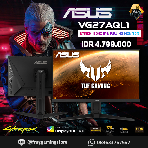Jual ASUS TUF GAMING VG279QL1A 27" 165Hz IPS Gaming Monitor - Jakarta ...