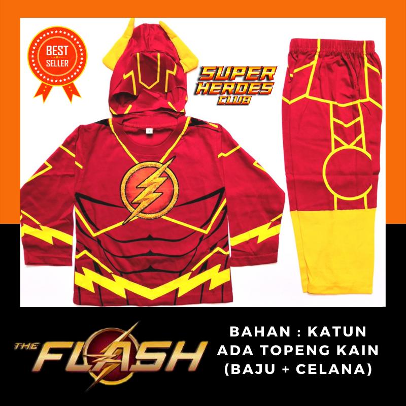 Kostum Anak Cowok Flash Baju Superhero Lengan Panjang Topeng - Shop ...