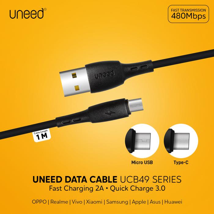 Promo UNEED Kabel Data Type C, Micro USB Fast Charging 2A - UCB49 ...