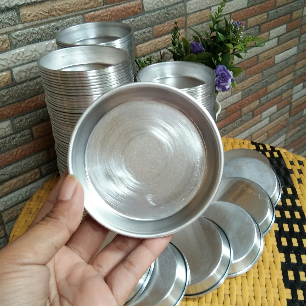 1 lusin 12 pcs Loyang Pizza mini Alumunium press ukuran 9 cm - Shop ...