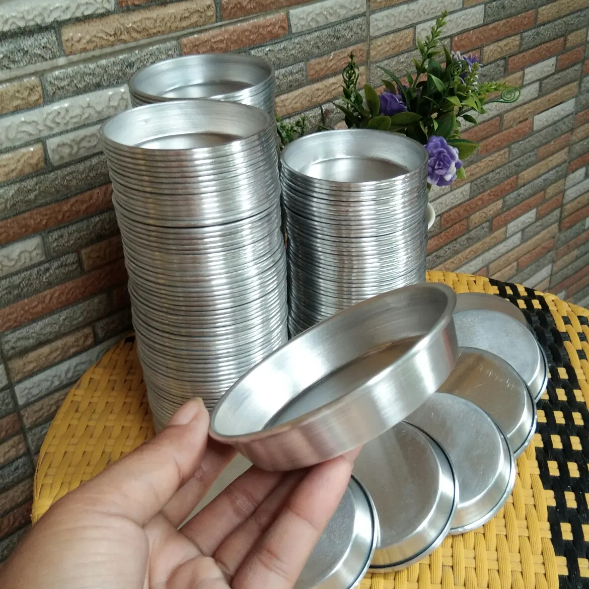 1 lusin 12 pcs Loyang Pizza mini Alumunium press ukuran 9 cm - Shop ...
