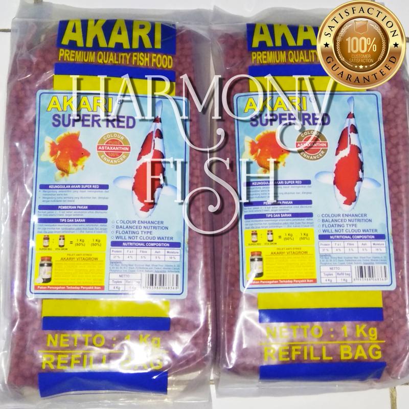 AKARI SUPER RED REFILL BAG 1KG 5MM Pelet Pakan Ikan Koi Koki - Shop | Tokopedia