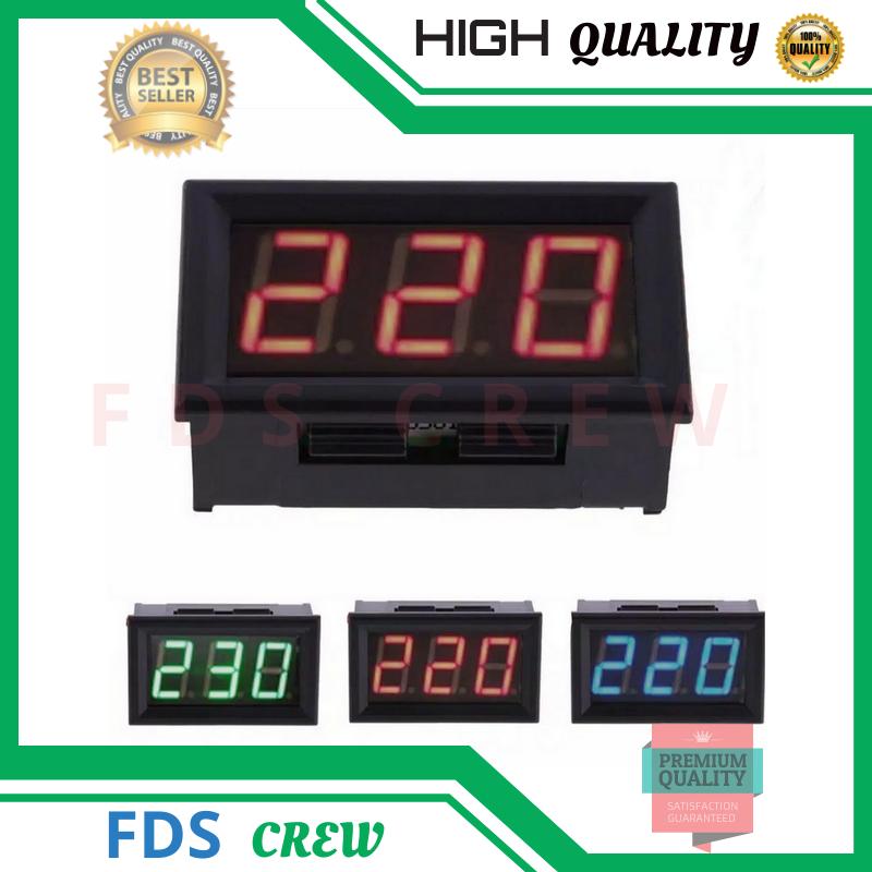 Voltmeter AC 220 Volt Biru Digital Led 50V-500V Untuk Panel Listrik ...